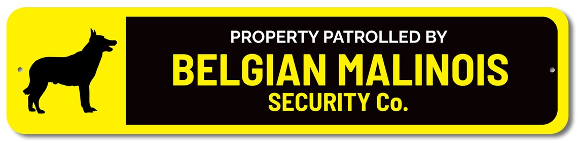 Dog Patrol Sign, Belgian Malinois, Property Safety Sign, Dog Security ...