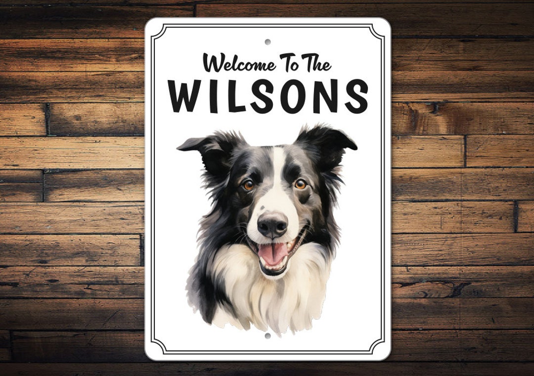 Custom Border Collie Sign | Border Collie Welcome Sign | Border Collie ...