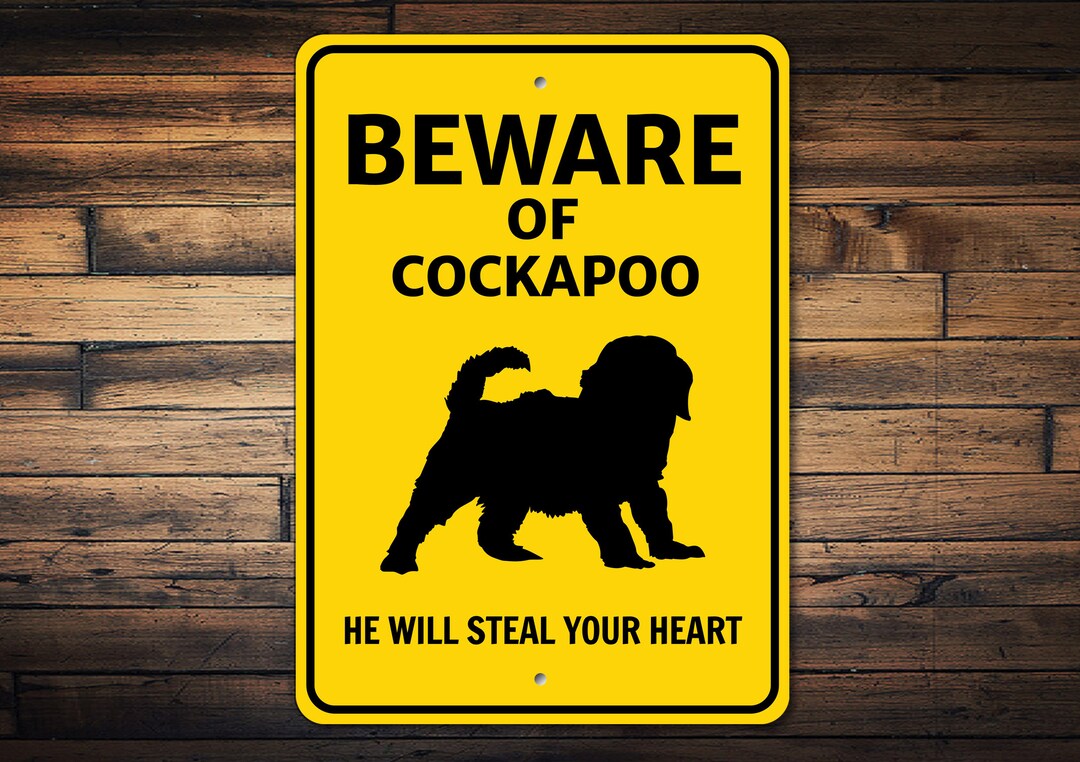 Cockapoo Dog Sign, Beware Dog Sign, Dog Silhouette Sign, Cockapoo Owner ...