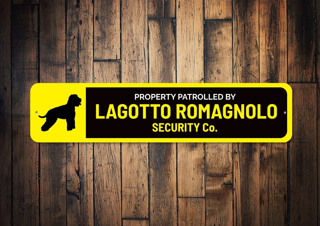 Lagotto Romagnolo Sign, Dog Security Sign, Patrol Dog Sign, Dog Breed ...