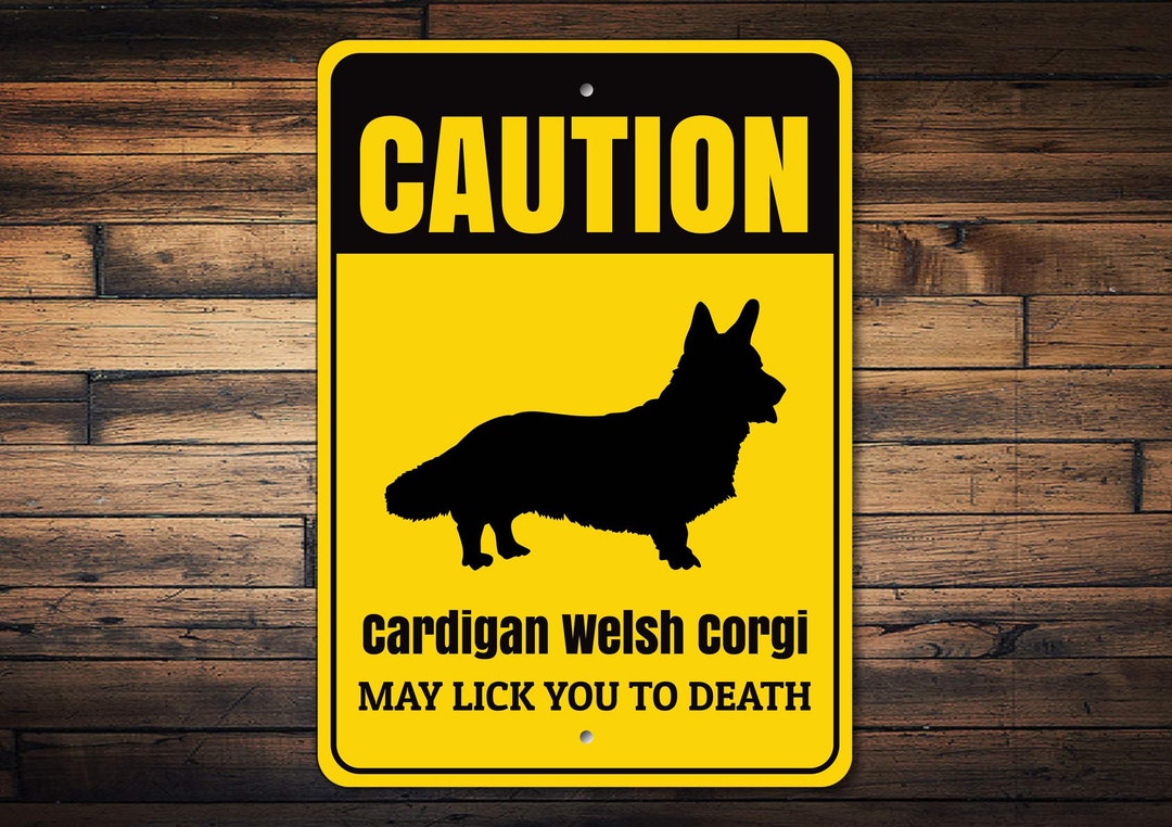 Cardigan Welsh Corgi Sign, Caution Dog Sign, Dog Breed Sign, Cardigan ...