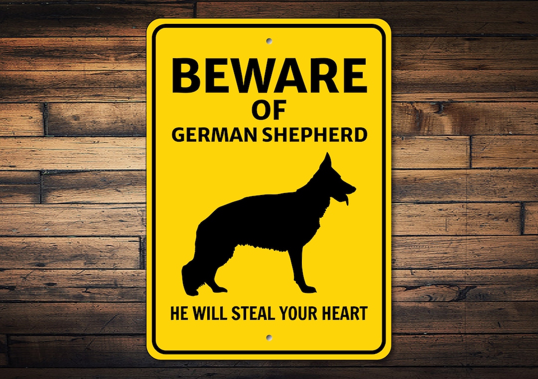 German Shepherd Sign, Beware Dog Sign, Dog Security Sign, Alsatian ...
