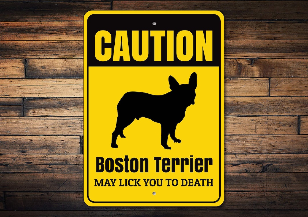 Caution Dog Sign, Boston Terrier Sign, Dog Yard Sign, Dog Breed Sign ...