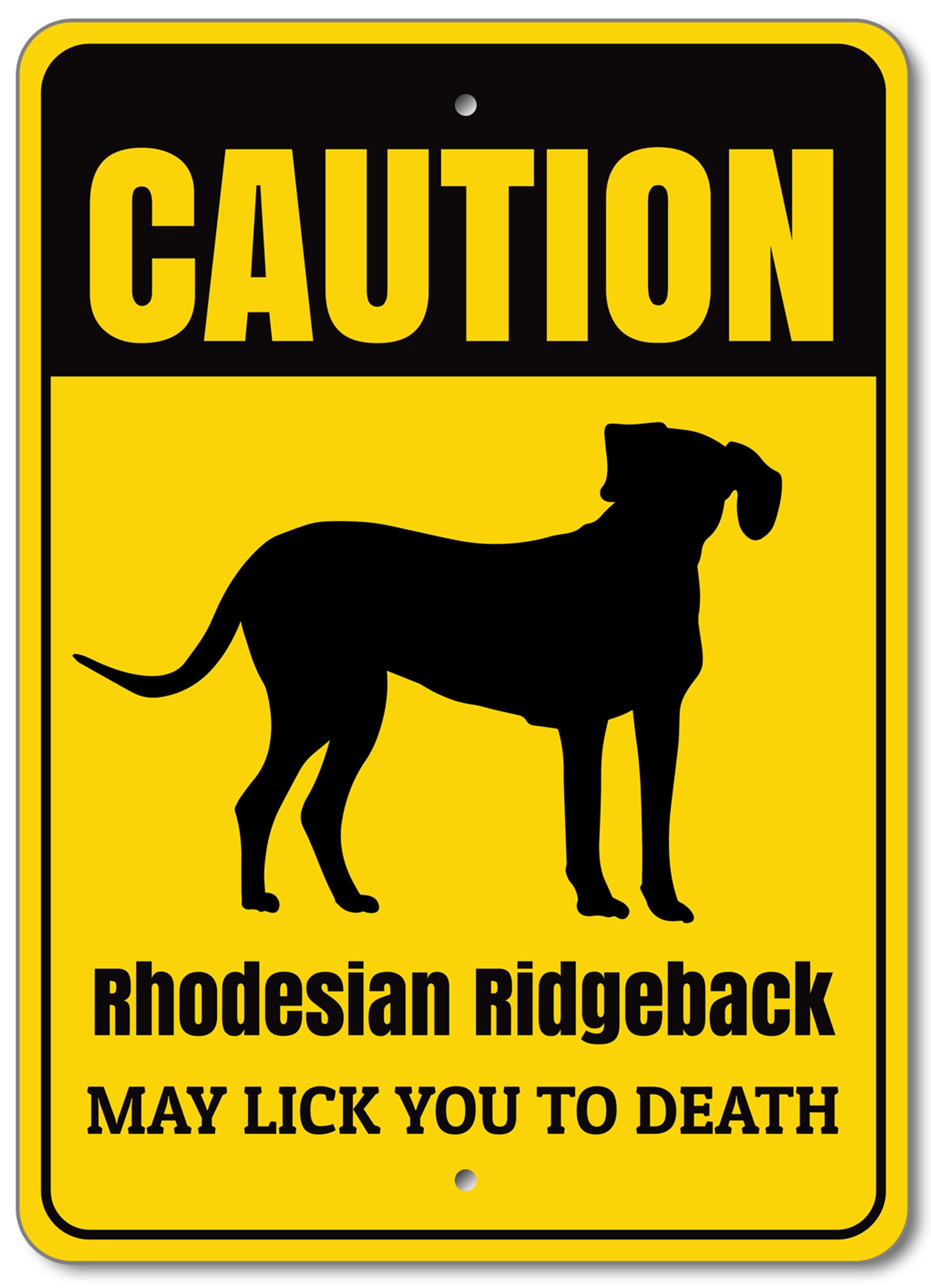 Caution Dog Sign, Rhodesian Ridgeback, Dog Breed Sign, Witty Dog Sign ...