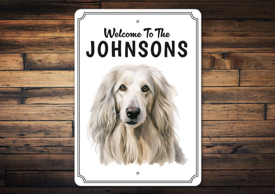 Customizable Afghan Hound Porch Sign | Durable Metal Dog House Sign ...