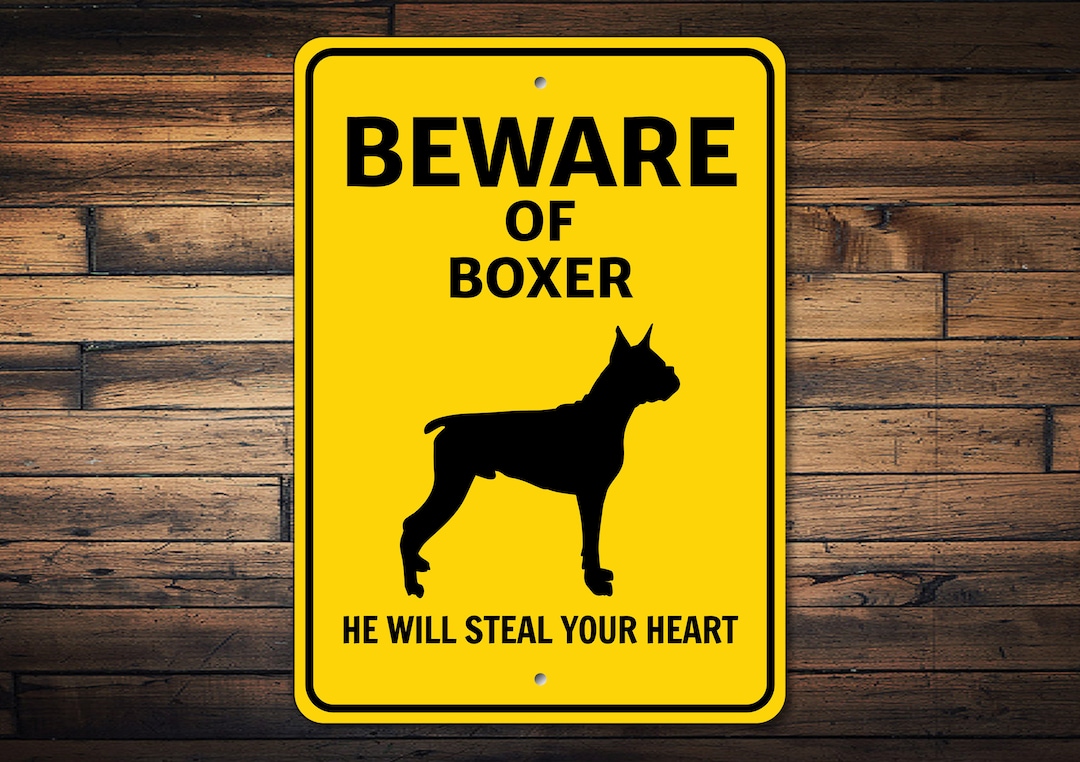 Beware of Boxer Dog Sign, Boxer Dog Gift, Dog Breed Sign, Gift for ...