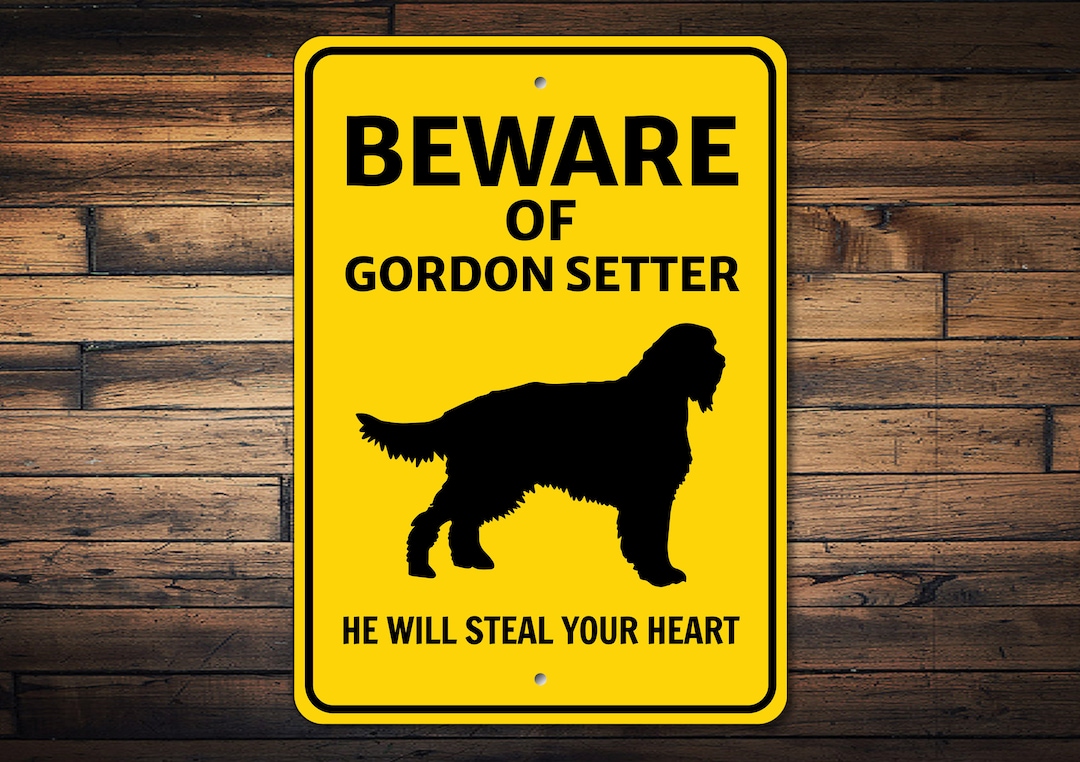 Gordon Setter Sign, Beware Dog Sign, Dog Silhouette Sign, Gordon Setter ...
