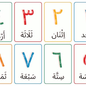 Arabic, Number Flashcards, Large & Small Flash Cards, Toddlers ...