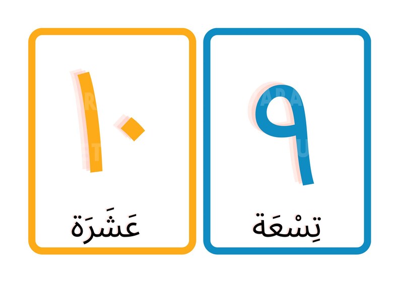 Arabic, Number Flashcards, Large & Small Flash Cards, Toddlers ...