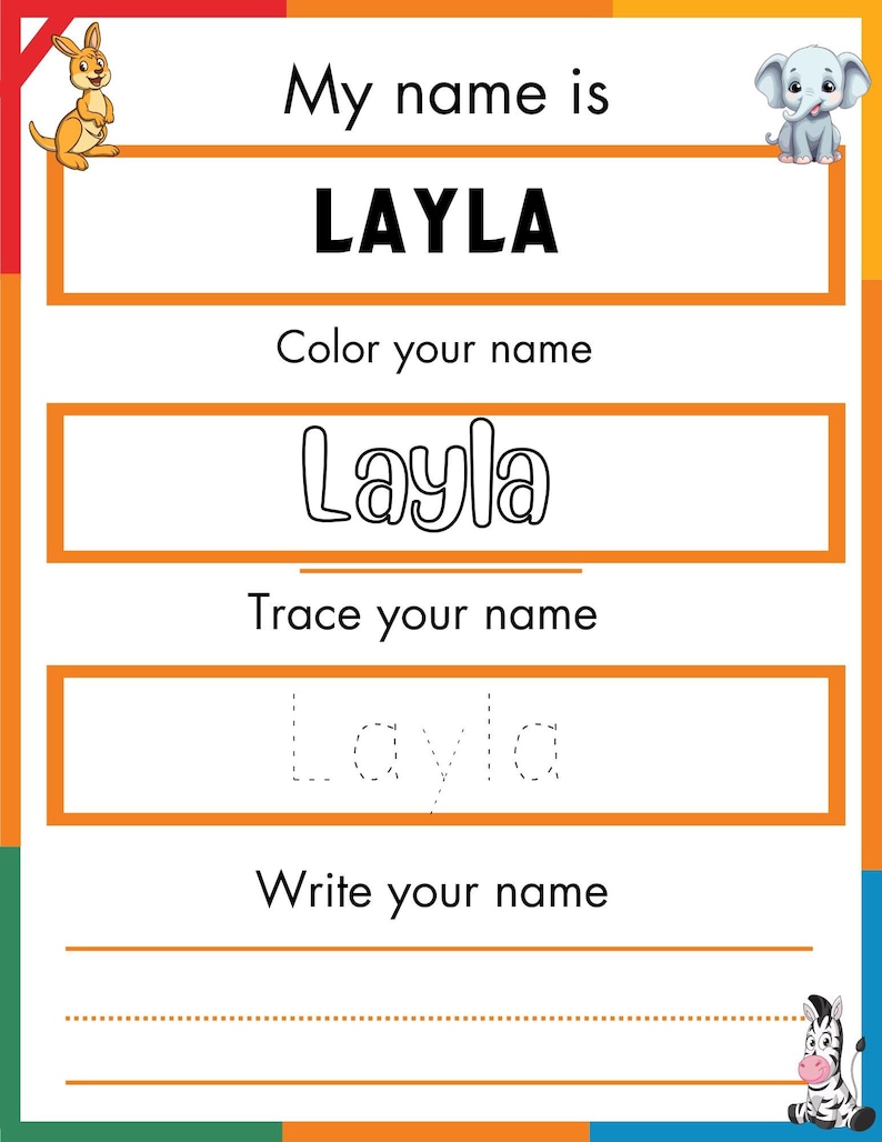 Personalized Name Tracing Worksheet | Editable PDF | Digital Download ...