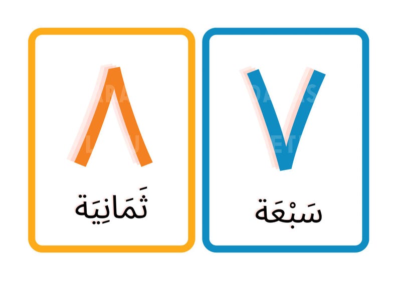 Arabic, Number Flashcards, 1-10, Large & Small Flash Cards, Toddlers ...