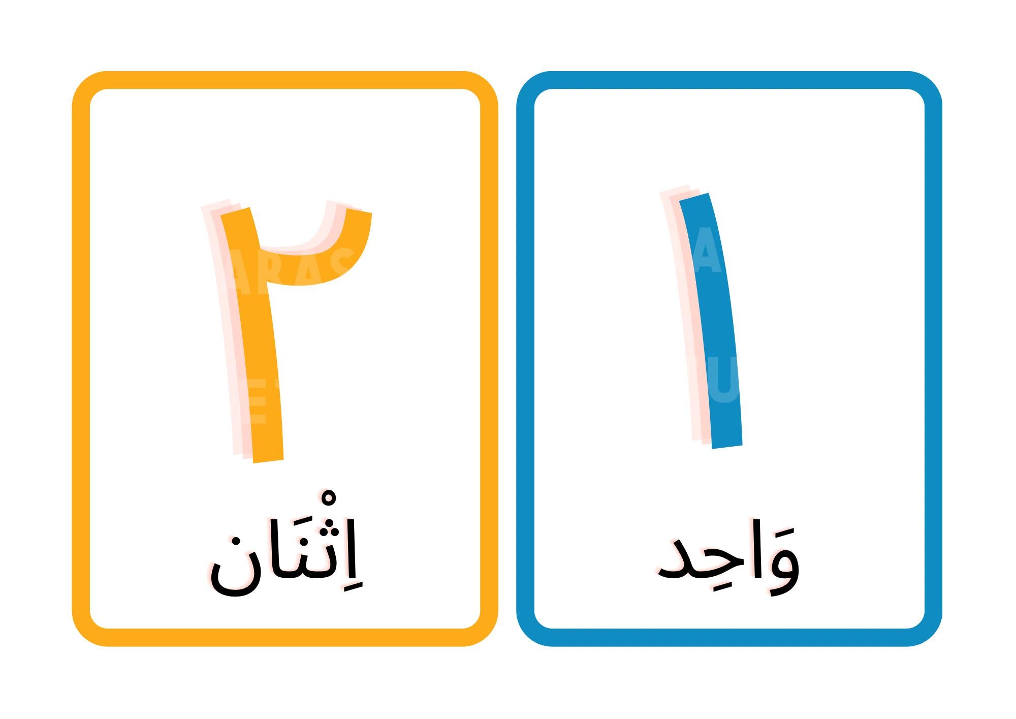 Arabic, Number Flashcards, Large & Small Flash Cards, Toddlers ...