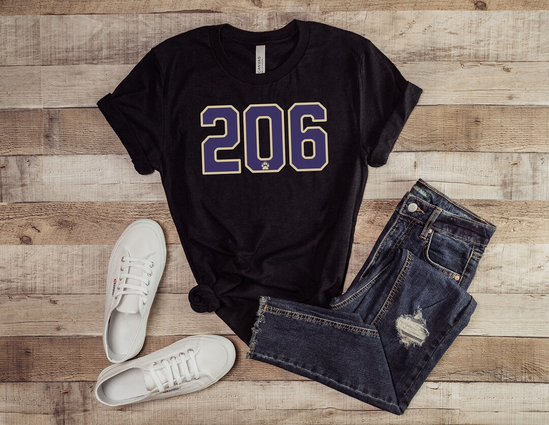 Seattle WA 206 Area Code Unisex Short Sleeve Tee Washington Football ...