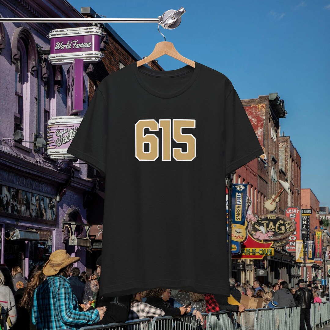 615 Area Code Nashville TN Unisex Short Sleeve Tee NSH Middle Tennessee ...