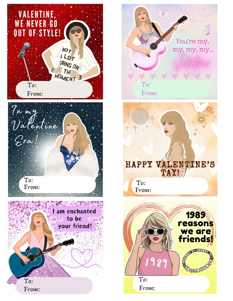 Taylor Swift Valentine Cards digital Download - Etsy