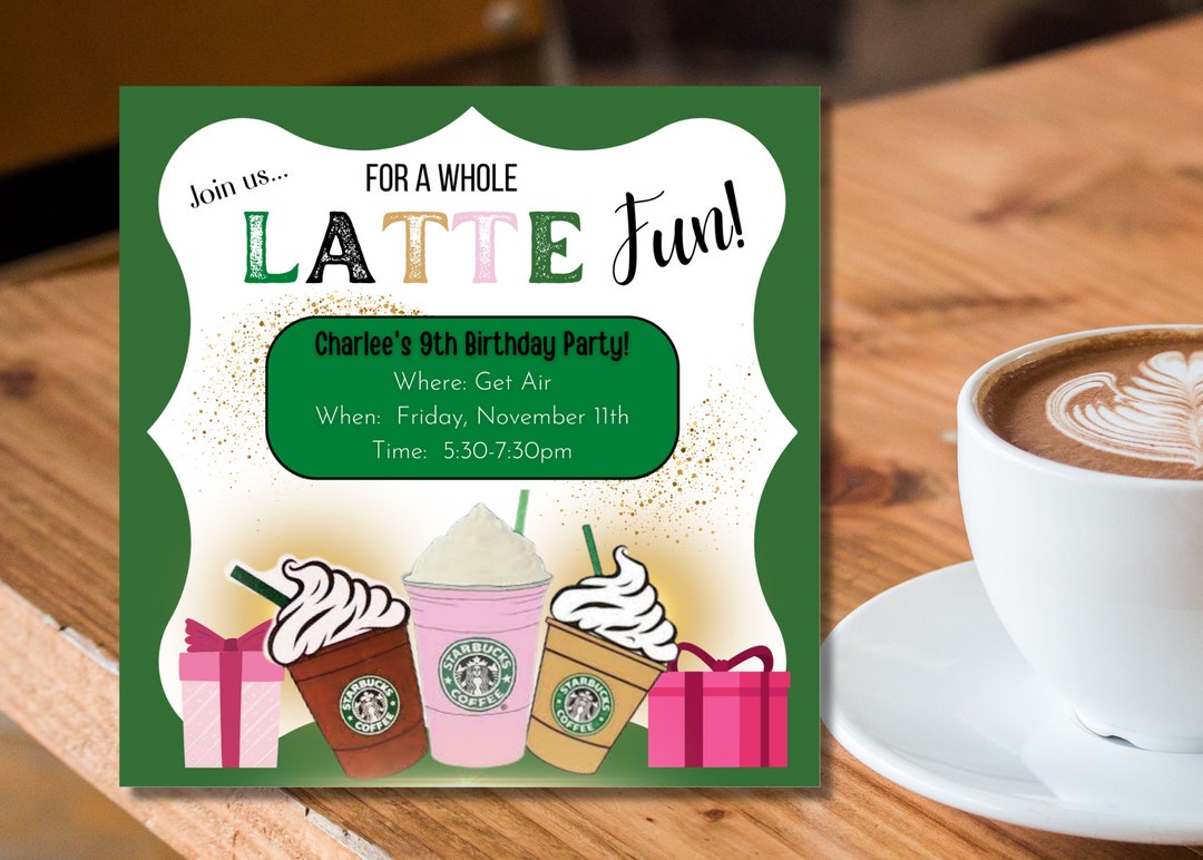 Starbucks Birthday Digital Invitation - Etsy