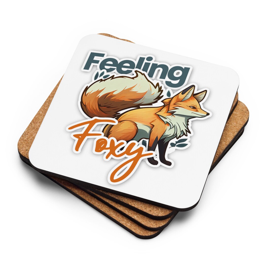 Fox Coaster, Feeling Foxy, Funny Animal Coffee Cup, Humorous Gift, Cute ...