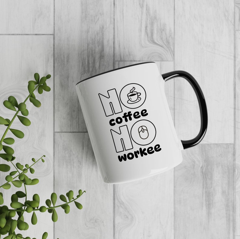 No Coffee No Work Mug Handmade Ceramic Coffee Mug for Fall Season Funny Autumn Design Dishwasher ...