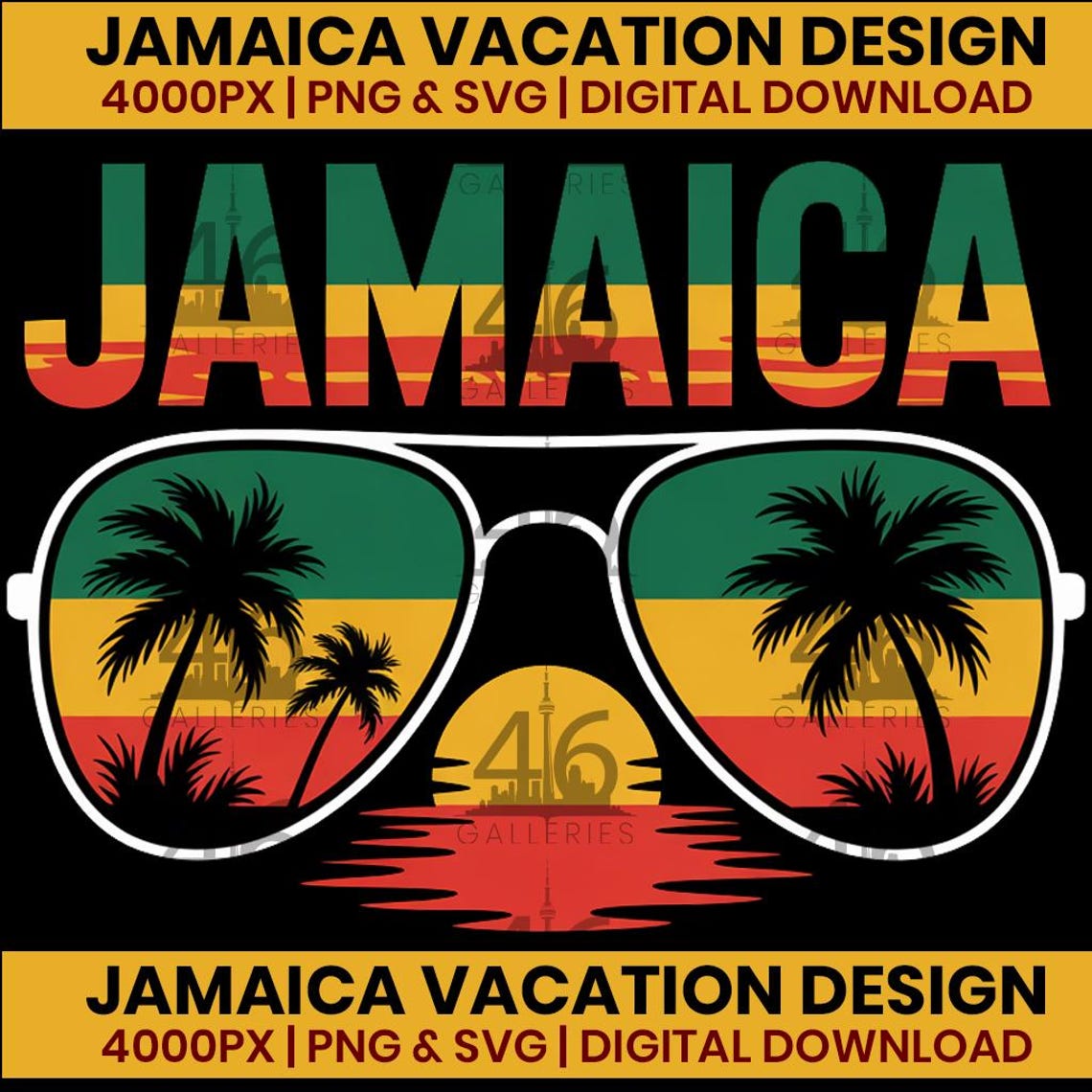 Jamaica SVG PNG | Rasta Sunglasses Beach Design | Jamaican Flag ...