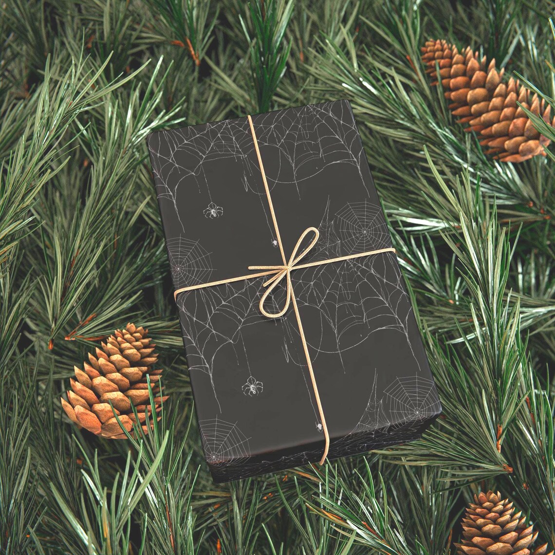Spider Web Wrapping Paper, Black Gift Wrap, Spider Halloween Wrapping ...
