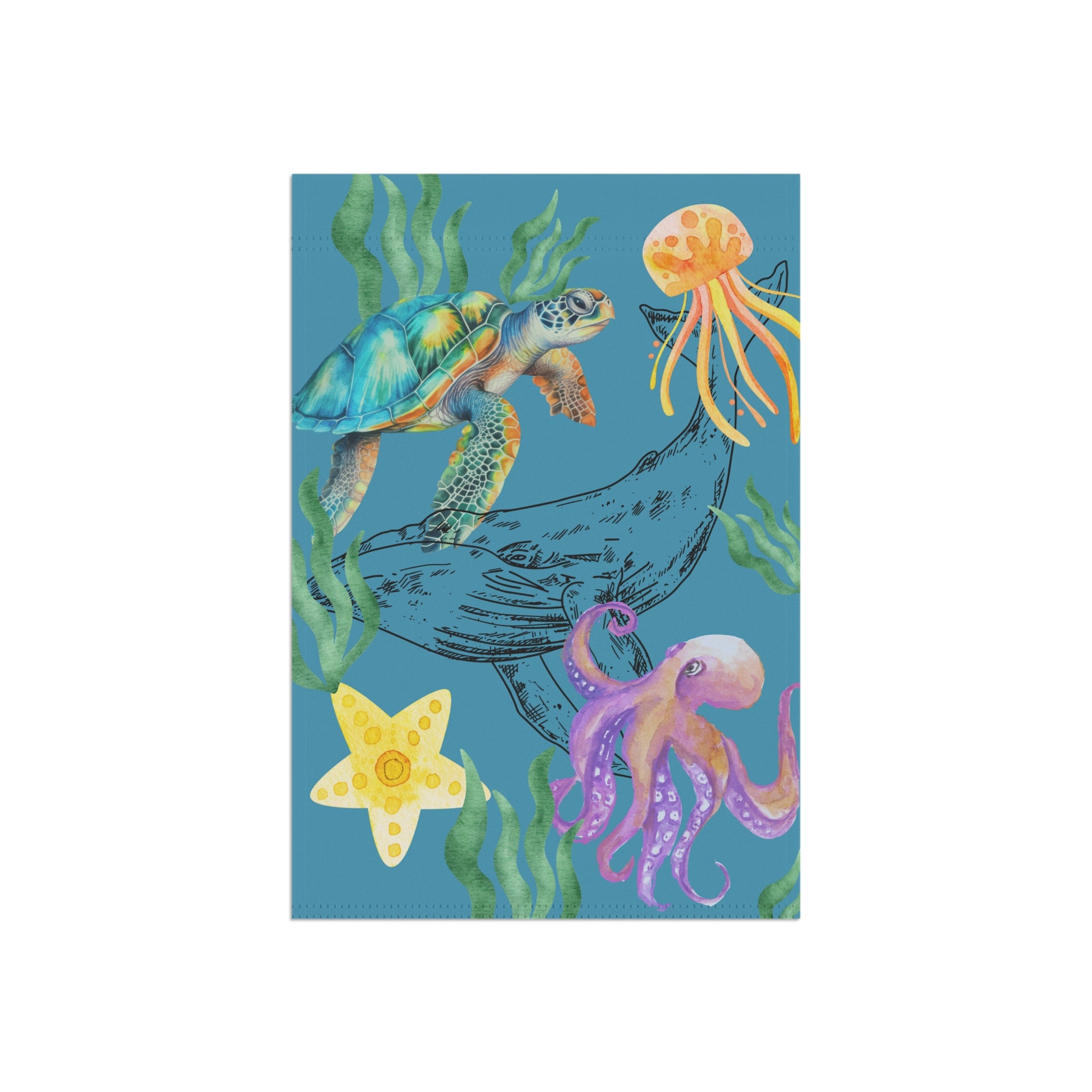 Sea Life House Banner, Whale Banner, Gift for Gardener, Coastal House ...