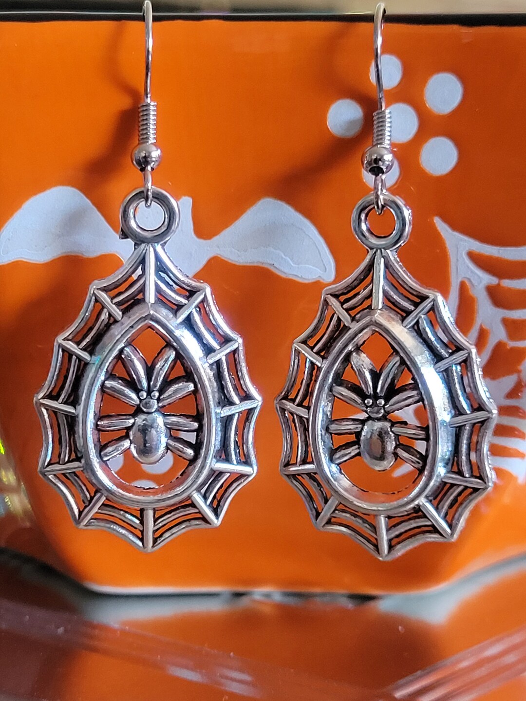 Collection of Spider Earrings, Spider Web Earrings, Halloween Spiders ...