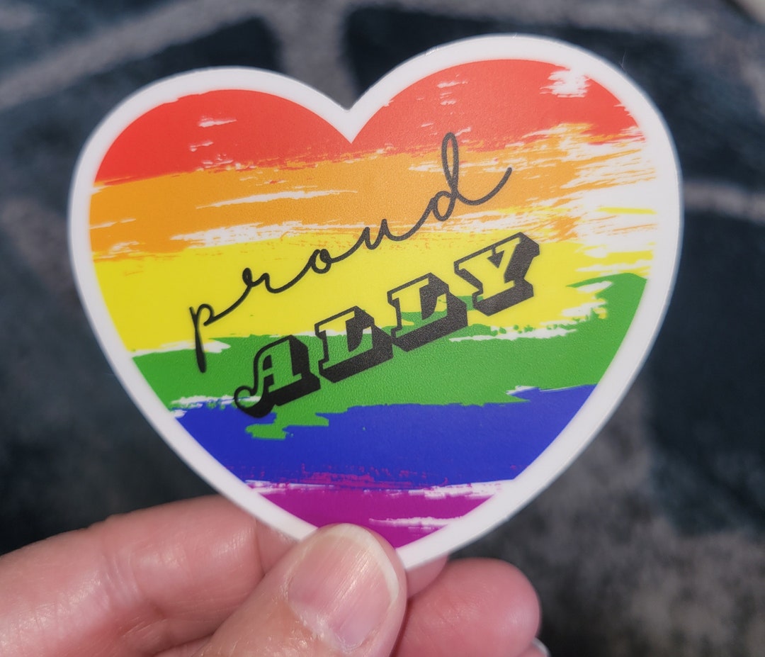 Proud Ally Rainbow Heart Sticker Lgbt Ally Sticker Pride Month Sticker Equality Sticker
