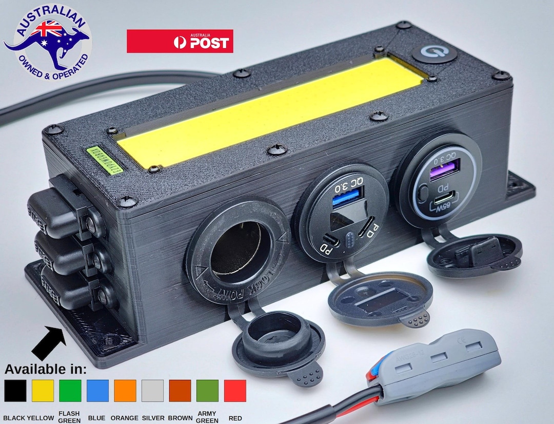 Car Camper Caravan Van Boat 4x4 4wd 12V Power Box USB Phone Laptop ...
