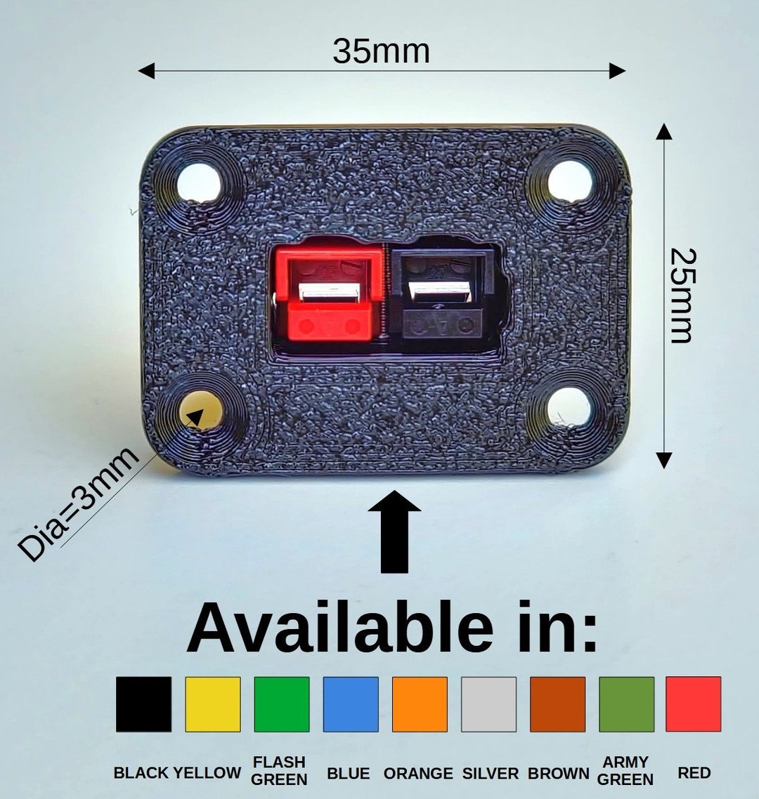 Single Square Anderson Powerpole PP15/PP45 Panel Mount – PETG Connector ...