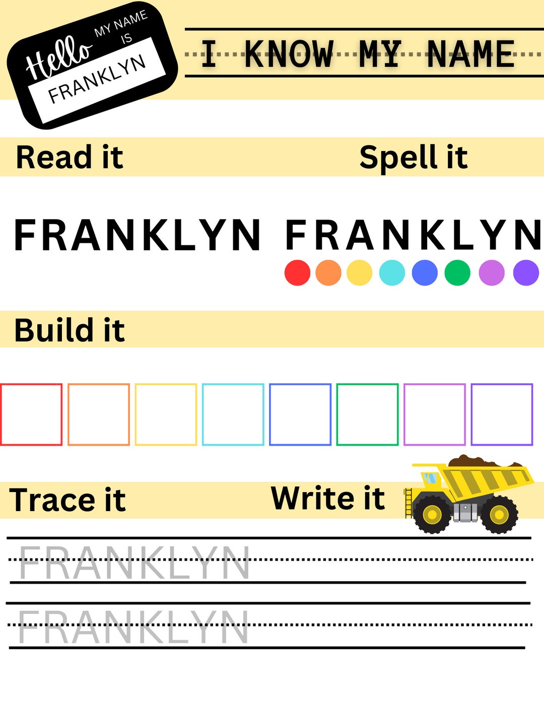 Customizable Template "i KNOW MY Name" Handwriting - Etsy