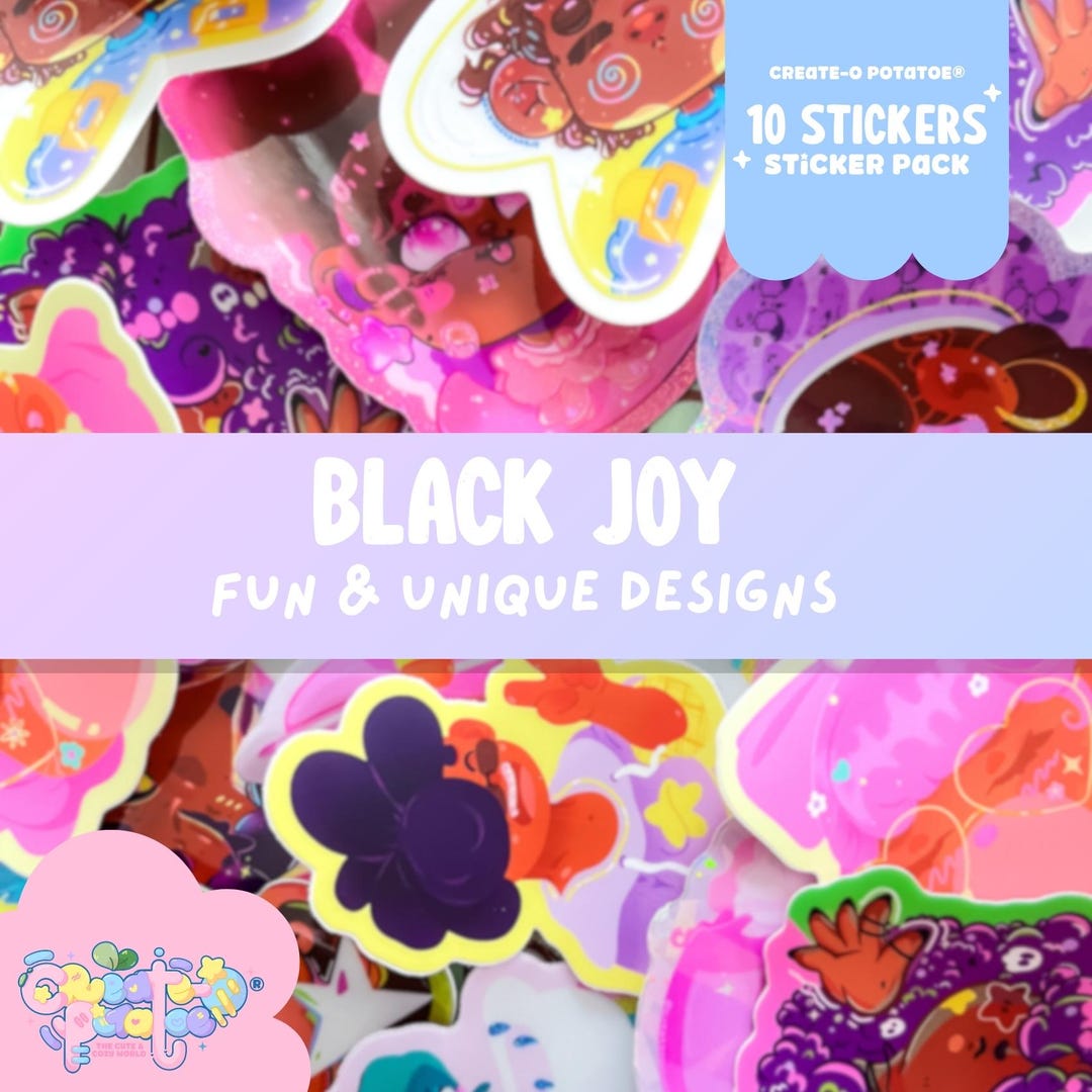 Black Joy Sticker Pack | Cute Vinyl Stickers With Various Finishes - Etsy