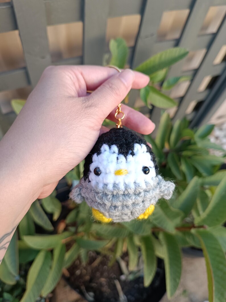 Crochet Bird Keychain Plush Amigurumi Handmade Gift Animal Cute Owl ...