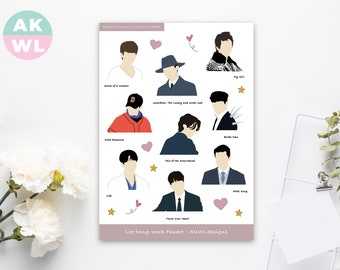 Lee Min-ho Sticker Sheet Lee Min Ho Fanart Stickers Lee Minho Fan Gift ...