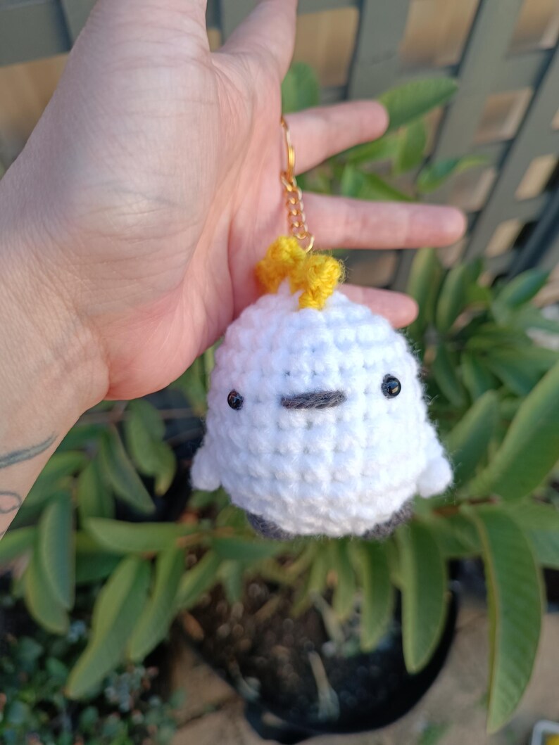 Crochet Bird Keychain Plush Amigurumi Handmade Gift Animal Cute Owl ...