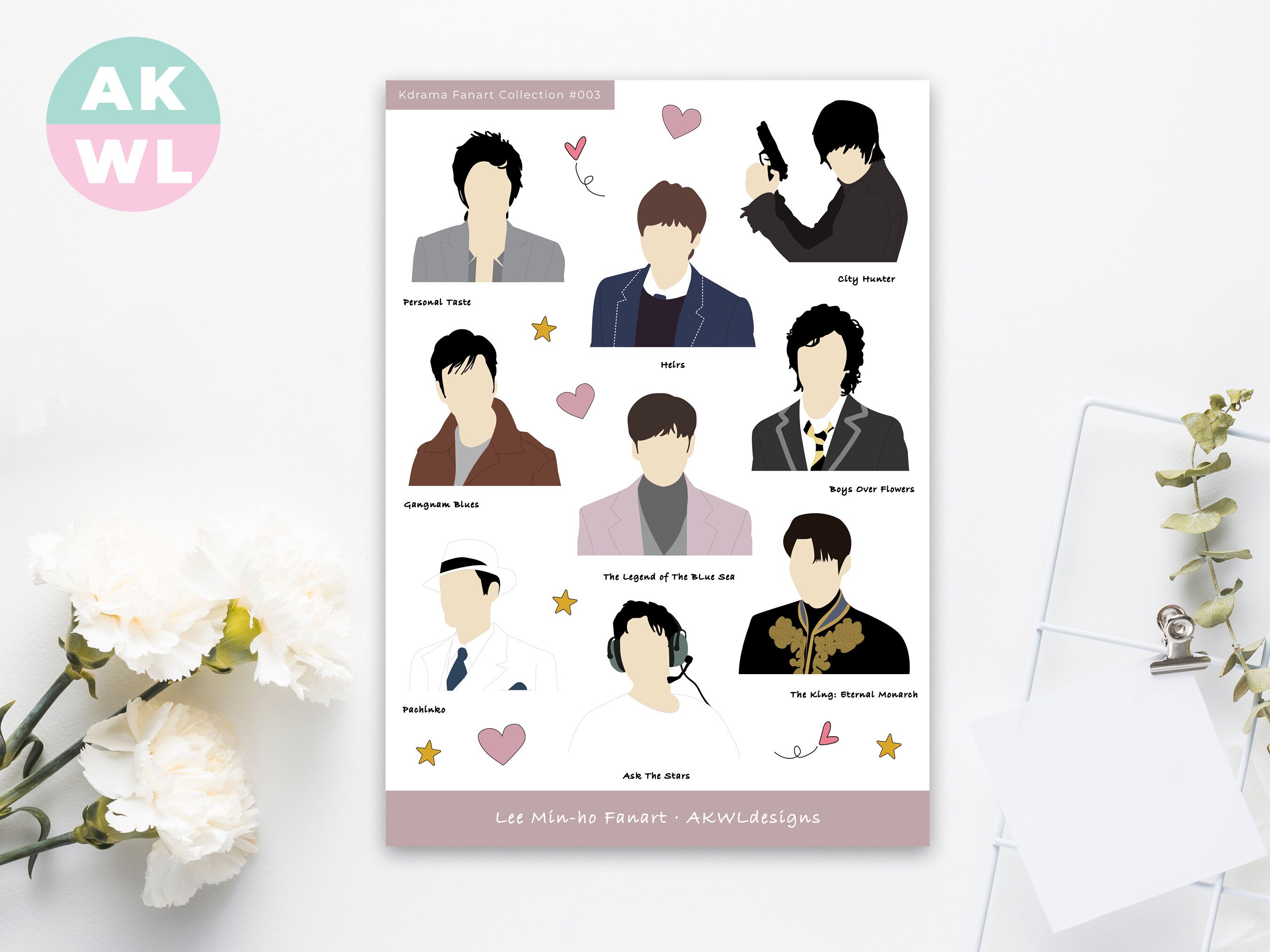 Lee Min-ho Sticker Sheet Lee Min Ho Fanart Stickers Lee Minho Fan Gift ...