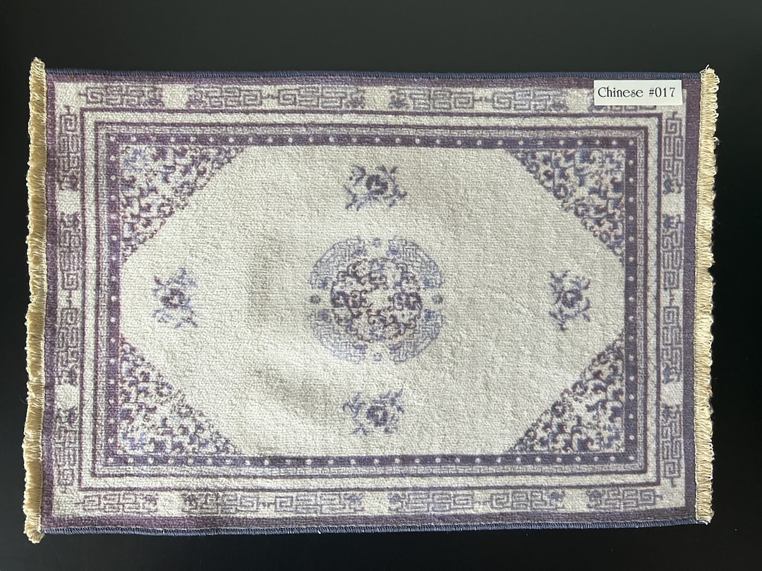 Keshishian Miniature Carpet #017 “chinese” - 12”(L) X 8.75”(W) Vintage ...