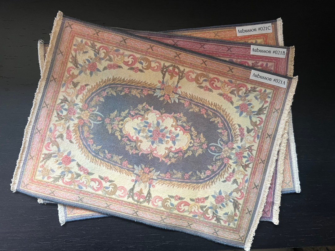 Keshishian Miniature Carpet #021 “aubusson” - 12”(L) X 9”(W) - Vintage ...