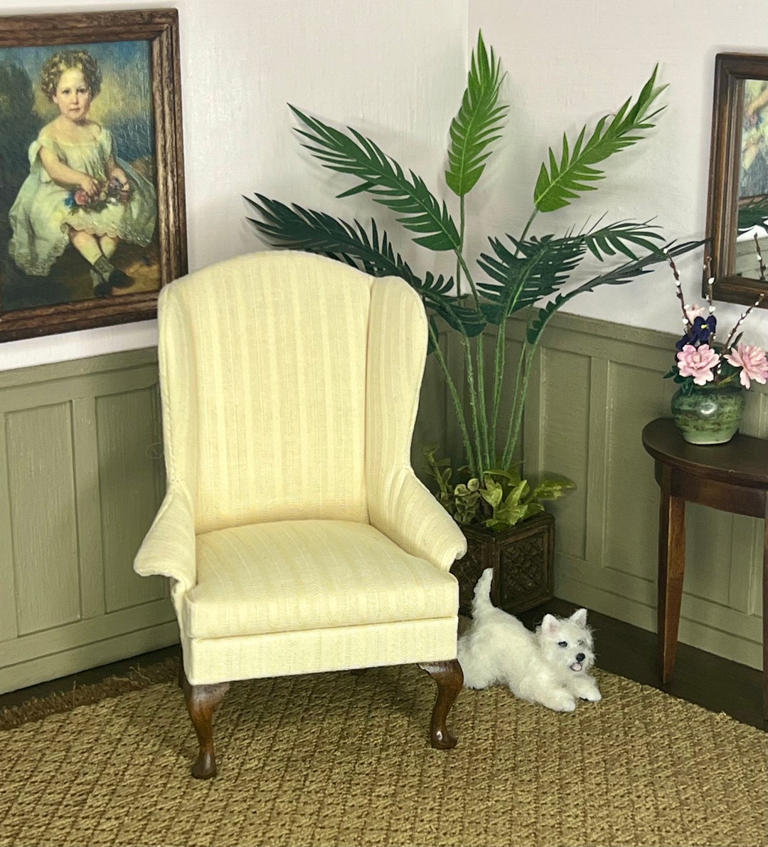 1985 D. Anne Ruff Wingback Chair Dollhouse Miniature 1:12 - Etsy