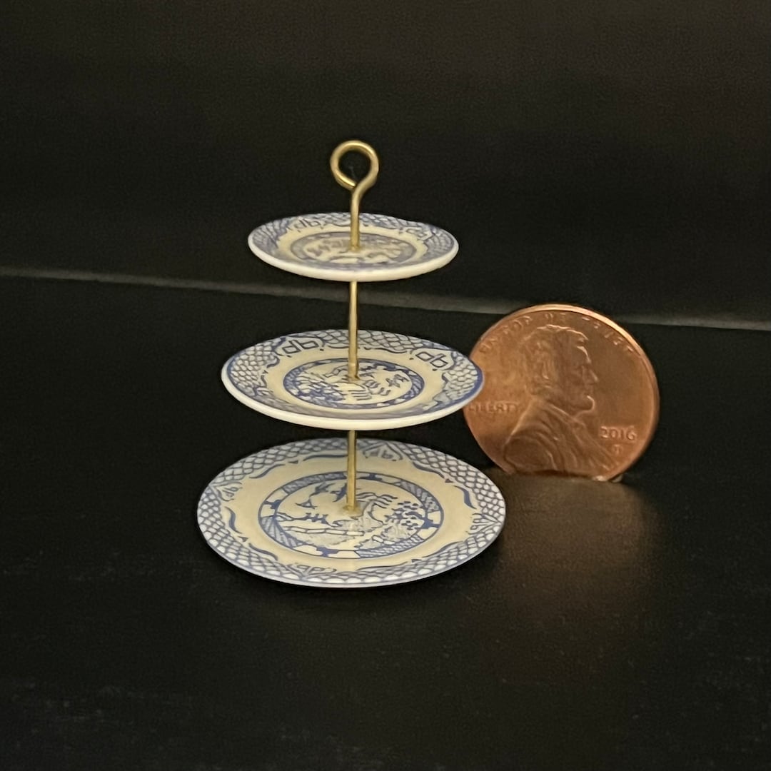 RARE Vintage Avon Miniatures 3-tier Dessert Stand - Dollhouse Miniature ...