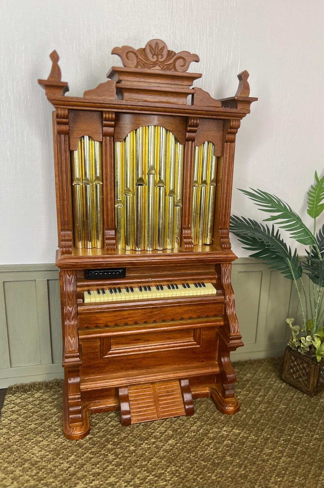 RARE Bespaq Vintage Maple Pipe Organ – 1:12 Scale Dollhouse Miniature ...