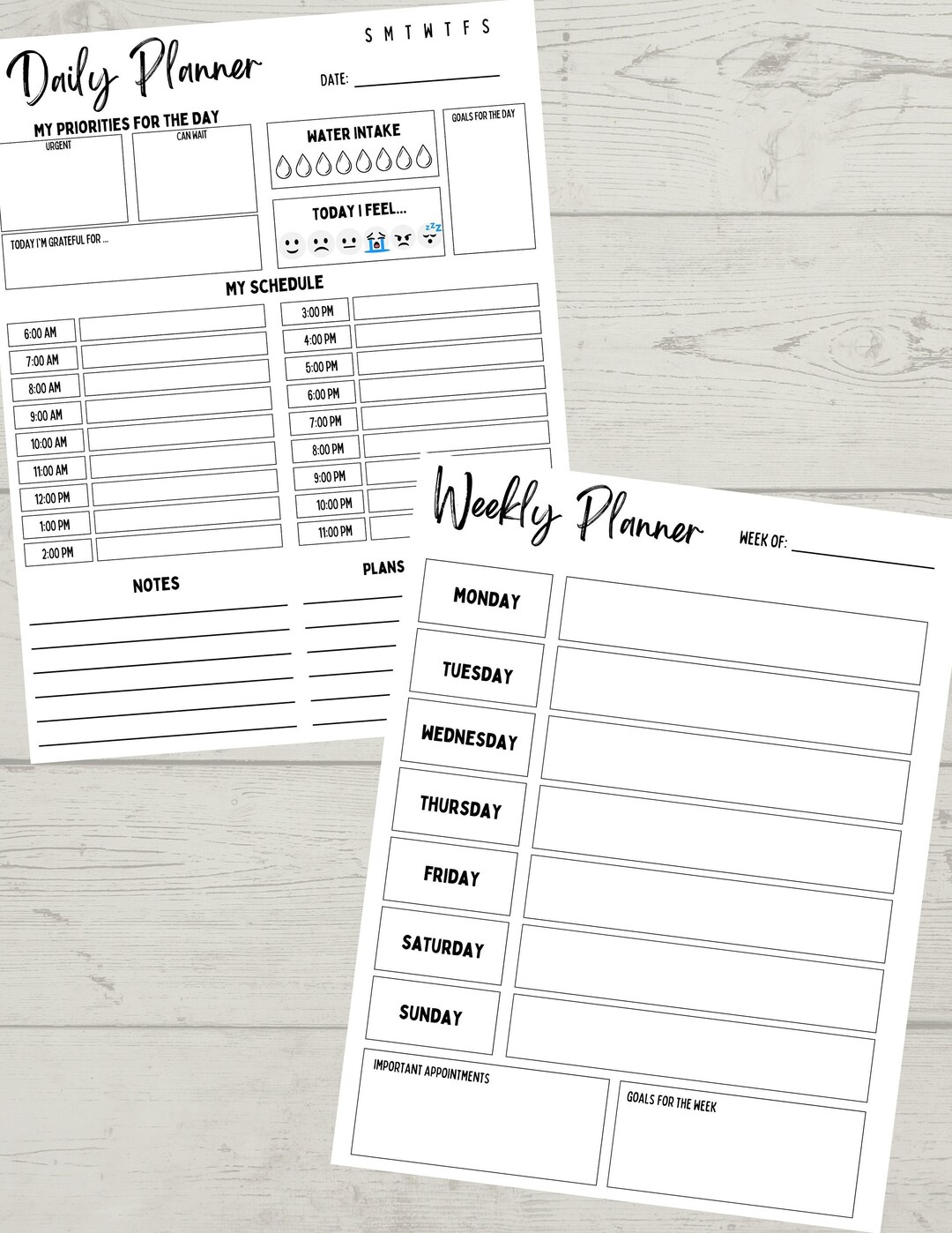 Simple Digital Daily/weekly Planner - Etsy