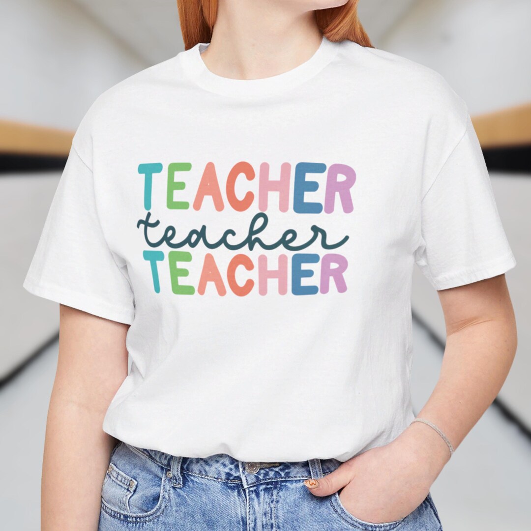 Cute Teacher Shirt Everyday Wear Teacher Tshirt Gift for Teacher Back ...