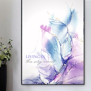 Abstract Watercolour Splash With Words. Cool Toned Colours With Soft ...