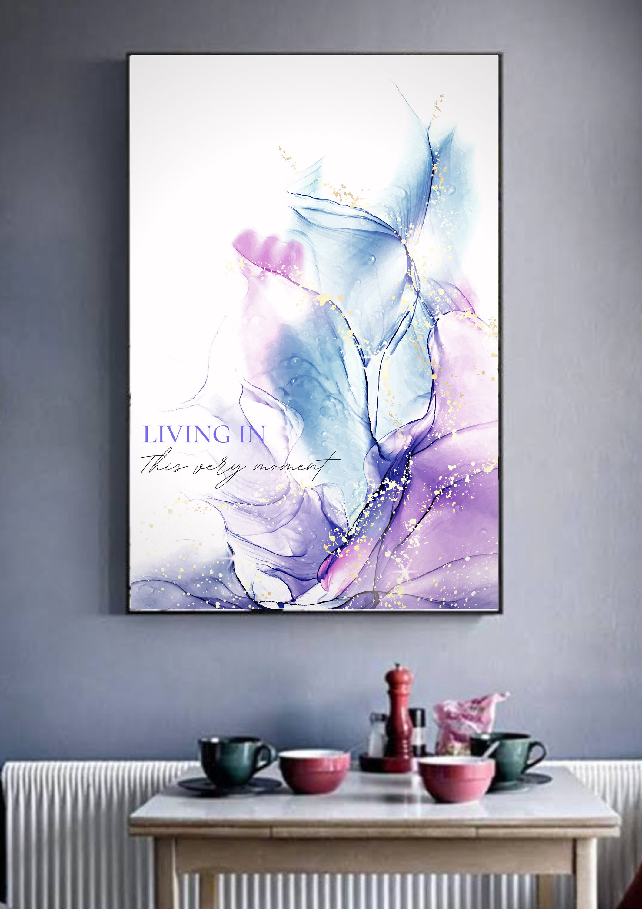 Abstract Watercolour Splash With Words. Cool Toned Colours With Soft ...