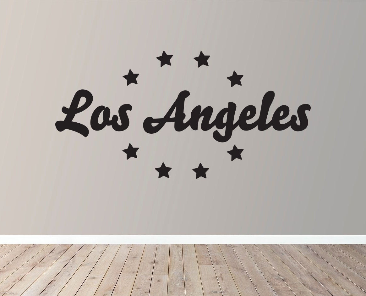 Los Angeles Stars Cursive Text, Svg Png Eps Dxf , Instant Download - Etsy