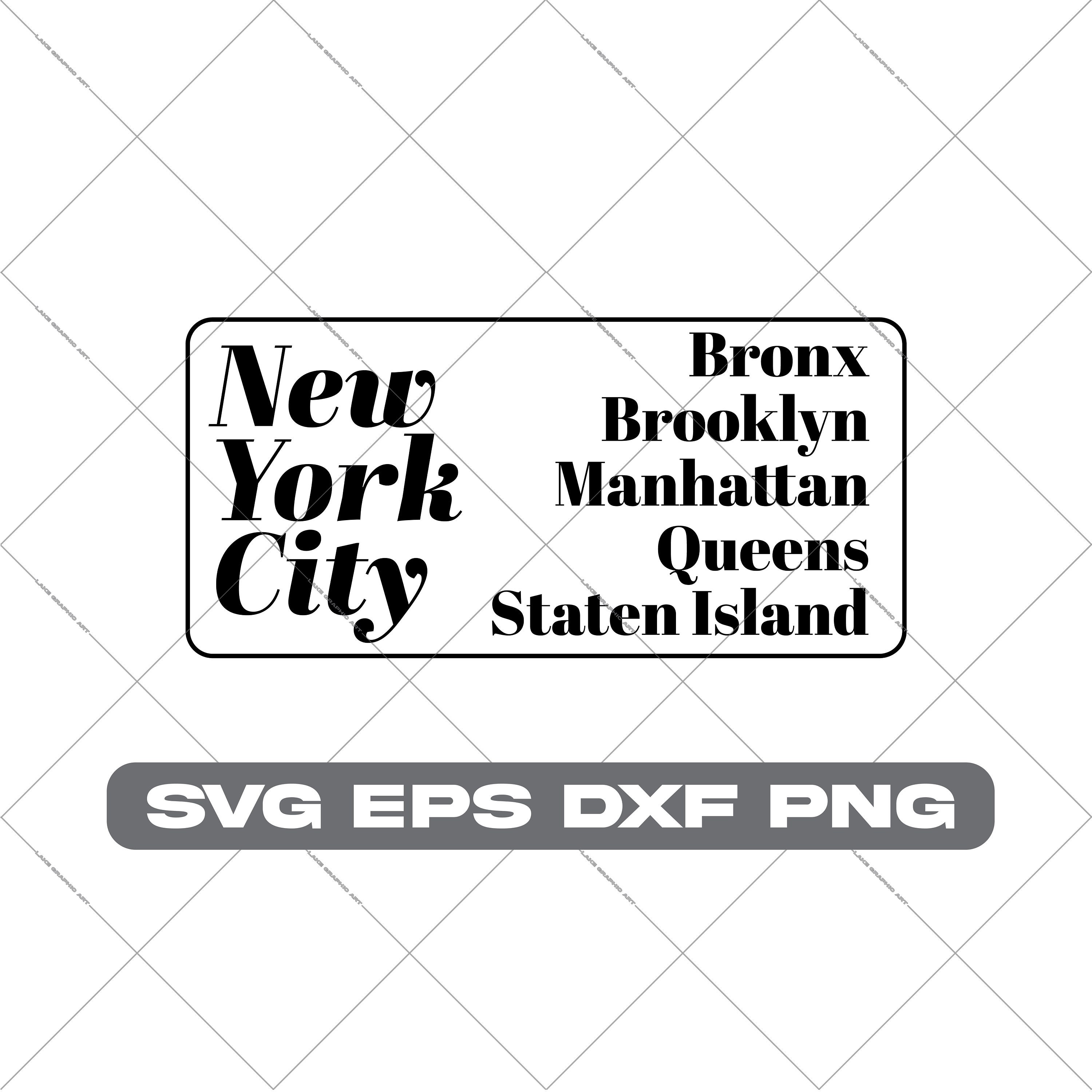 NYC Boroughs Serif Design , Svg Png Eps Dxf Instant Download - Etsy