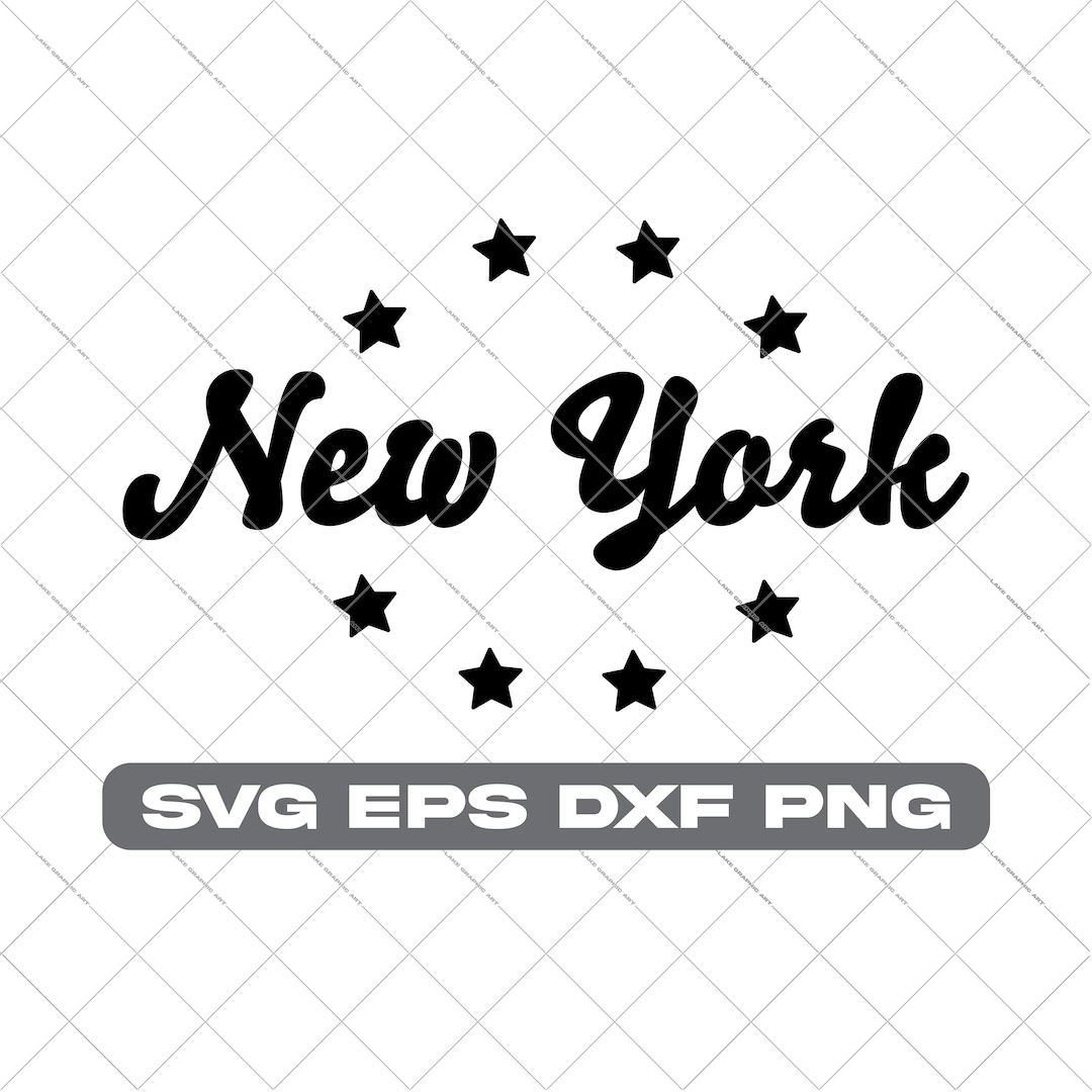 New York Star Cursive Text, Svg Png Eps Dxf , Instant Download - Etsy