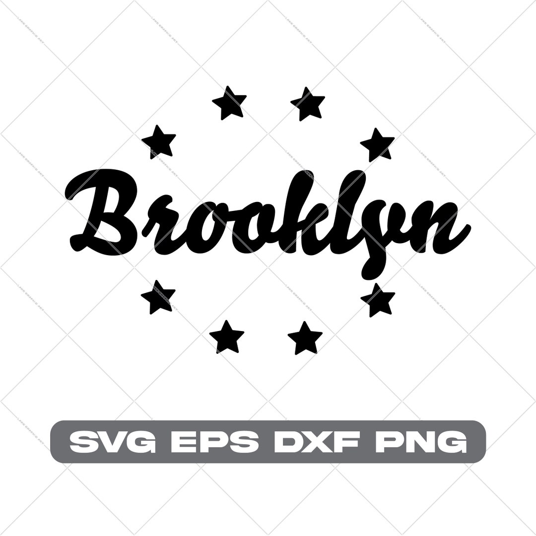 Brooklyn Stars Cursive Text, Svg Png Eps Dxf , Instant Download - Etsy