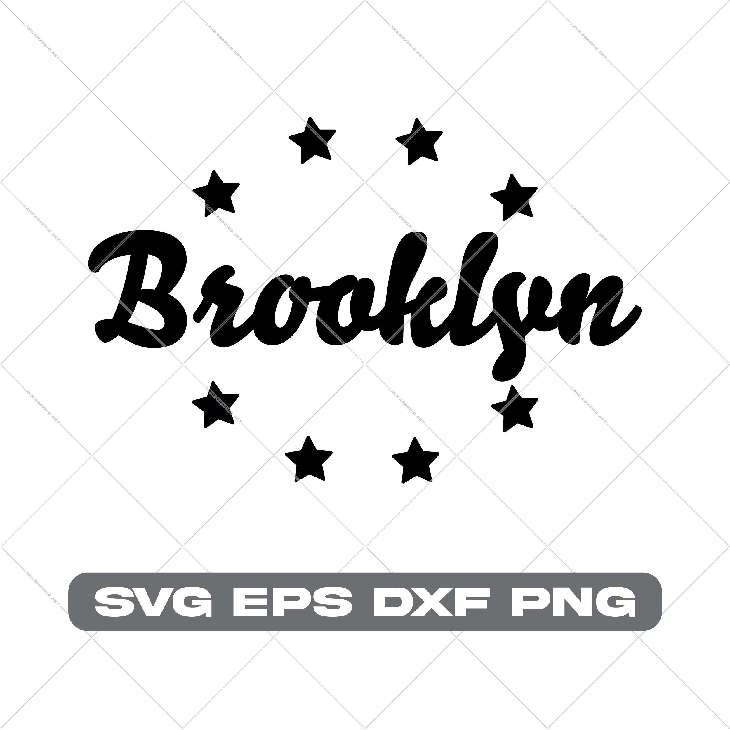 Brooklyn Stars Cursive Text, Svg Png Eps Dxf , Instant Download - Etsy