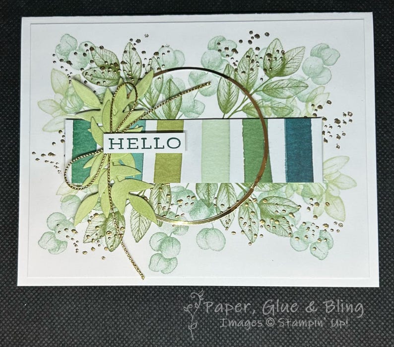 Elegant Greenery “hello” Card - Etsy